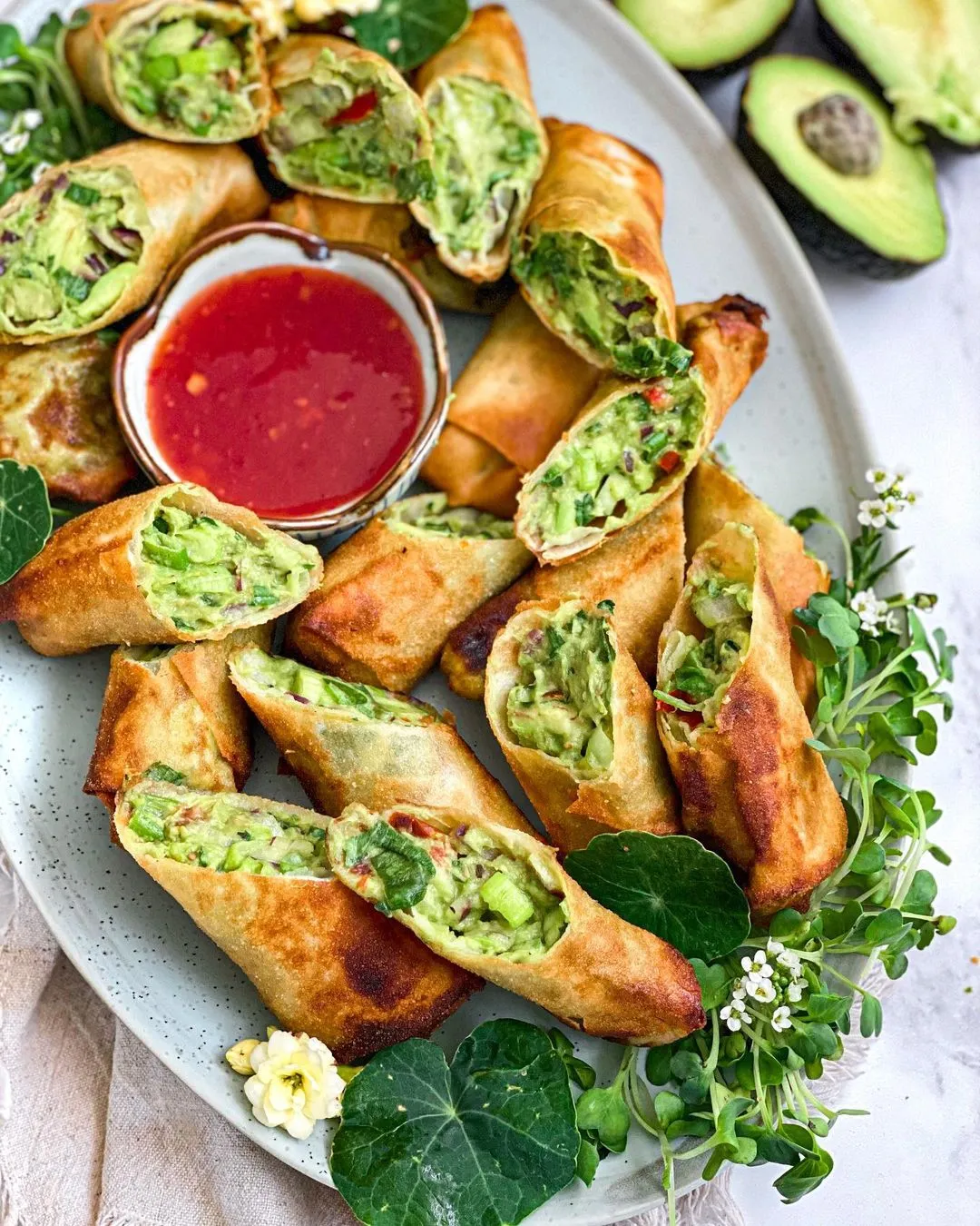 Crispy Avocado Spring Rolls - Easy Vegan Recipes